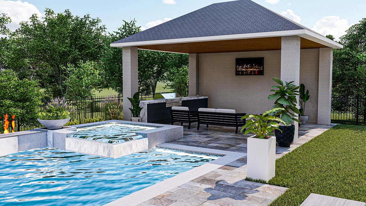 Fire feature Swimming Pool Design - Imrans creation - architectural ...