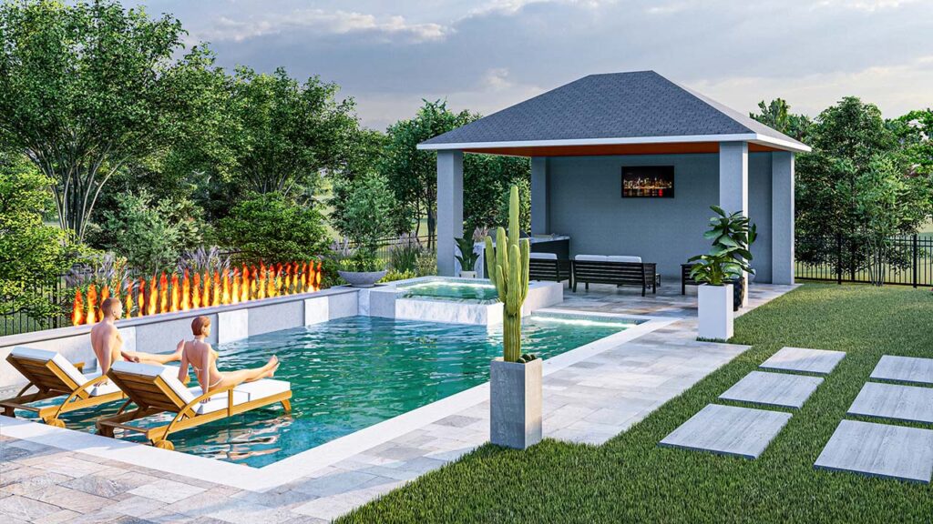 Fire feature Swimming Pool Design - Imrans creation - architectural ...