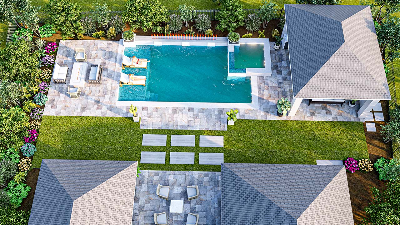 Fire feature Swimming Pool Design - Imrans creation - architectural ...
